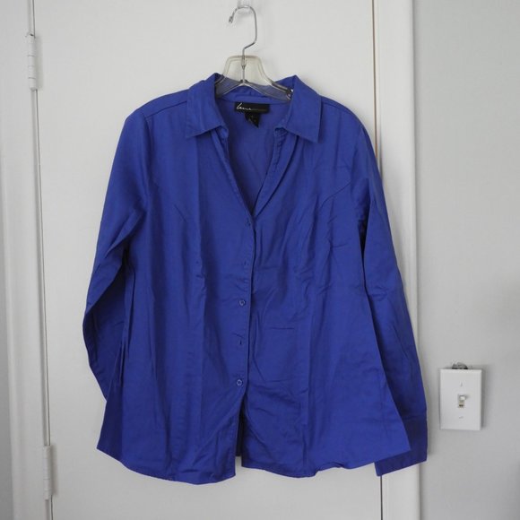 Lane Bryant | Tops | Lane Bryant Buttondown Shirt Blue | Poshmark